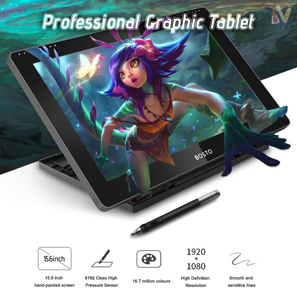 RCC BOSTO 16HD 15.6 Inch IPS Graphics Drawing Tablet Display Monitor 1920 * 1080 High Resolution ...