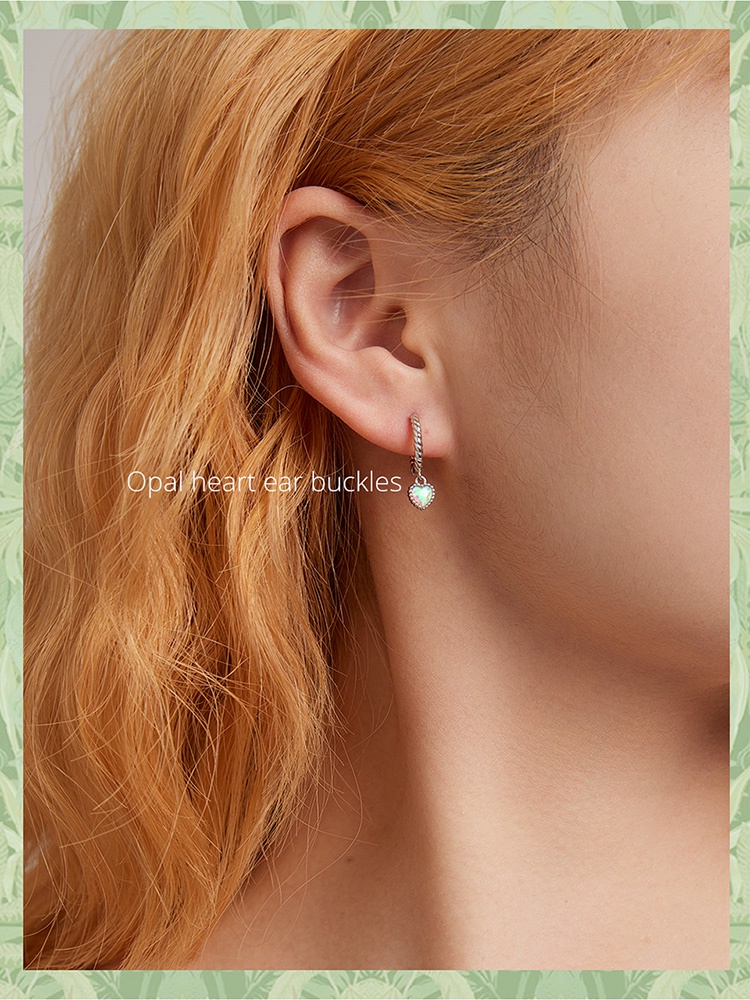 Bamoer สร้อยคอ ต่างหูเงิน 925 ประดับโอปอลโปร่งแสง เรียบง่าย ...