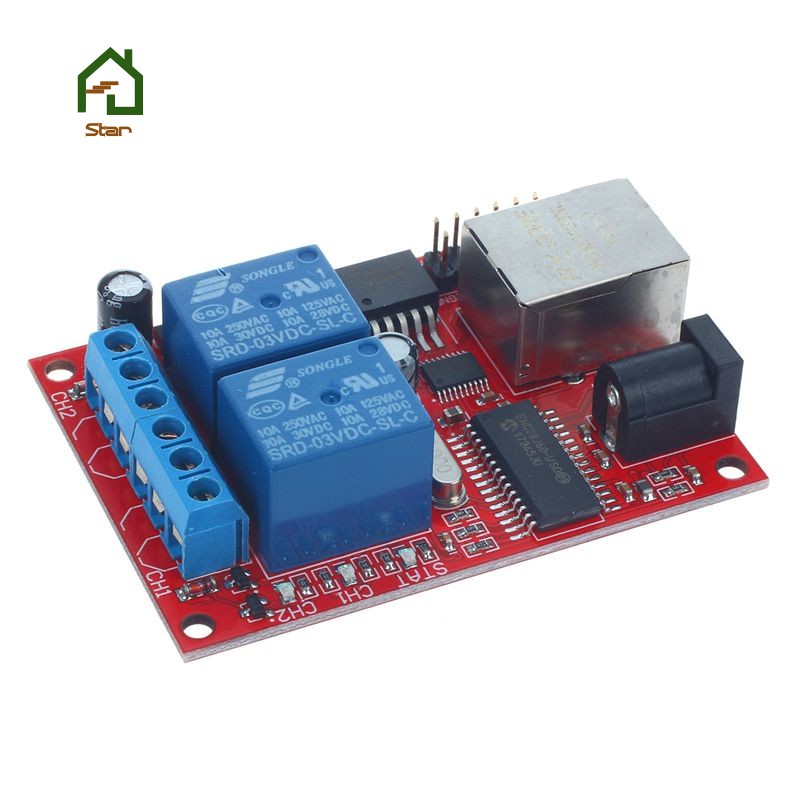 LAN Ethernet 2-way Relay Board Delay Switch TCP/UDP Controller Module WEB server | Shopee Thailand