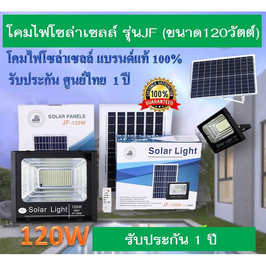 โคมไฟโซล่าเซลล์ พลังงานแสงอาทิตย์ (ขนาด120วัตต์) JF Solar lights ( รับ ...