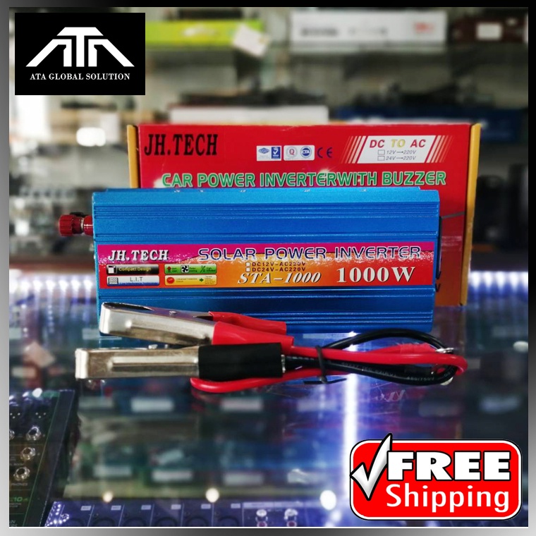 Inverter อินเวอร์เตอร์ JH.Tech Sine Wave 1000 w STA 1000A แปลงไฟ DC 12V เป็น AC 220V | Shopee ...