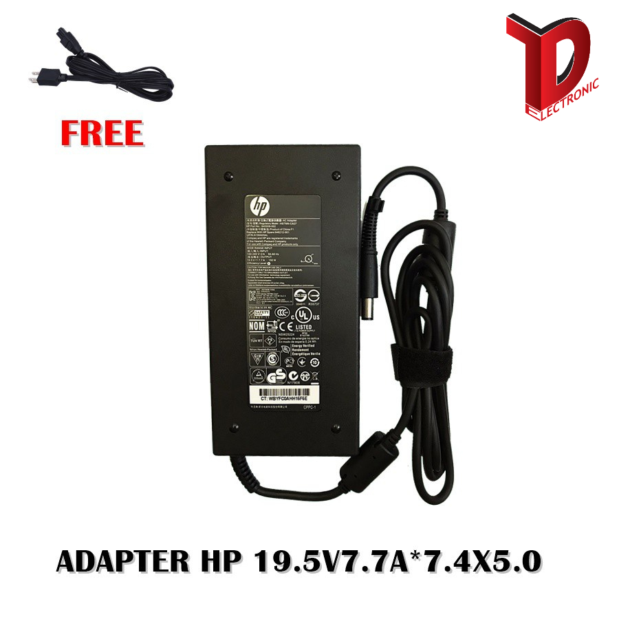 ADAPTER HP 19.5V7.7A*7.4X5.0 / สายชาร์จโน๊ตบุ๊คเอชพี + แถมสายไฟ ...