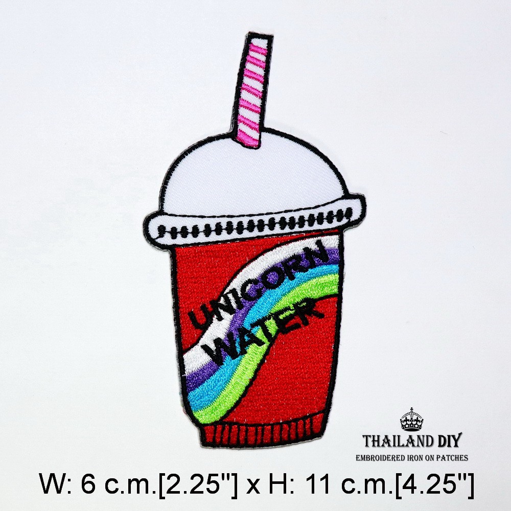 ตัวรีดติดเสื้อ ลายการ์ตูน น่ารัก ตัวรีดชานม อาหาร เครื่องดื่ม Soft Drink wop Patch งานปัก DIY ...