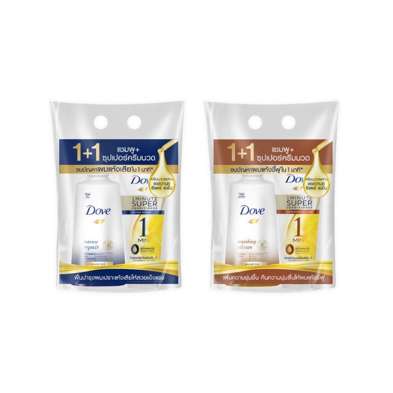 Dove Value Pack Shampoo+Conditioner โดฟ แพ็คคู่สุดคุ้ม แชมพู + ครีมนวด ...