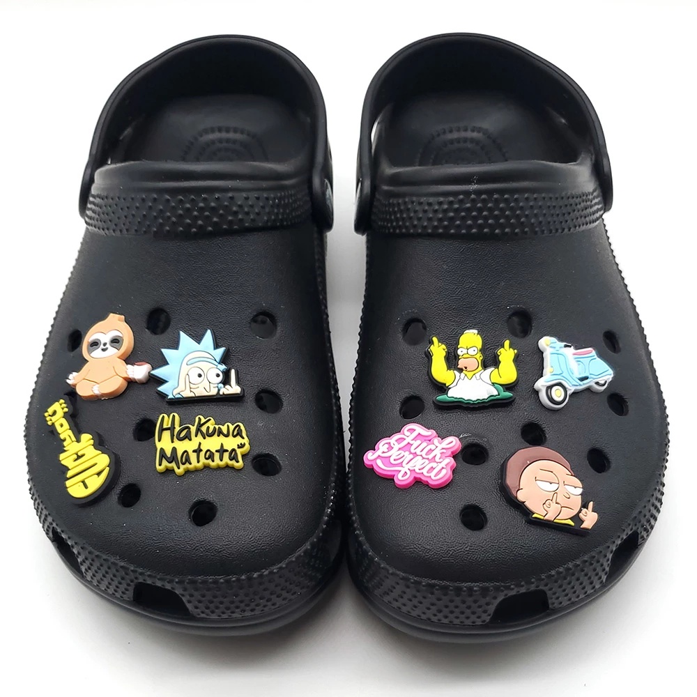 ตลกการ์ตูนตัวอักษร Simpson Ricky Croc jibits รองเท้า Charms สําหรับตก ...