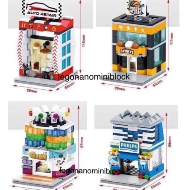 Legonano เลโก้ นาโน lego nano nanoblock ร้านค้า ministreet set4กล่อง ...