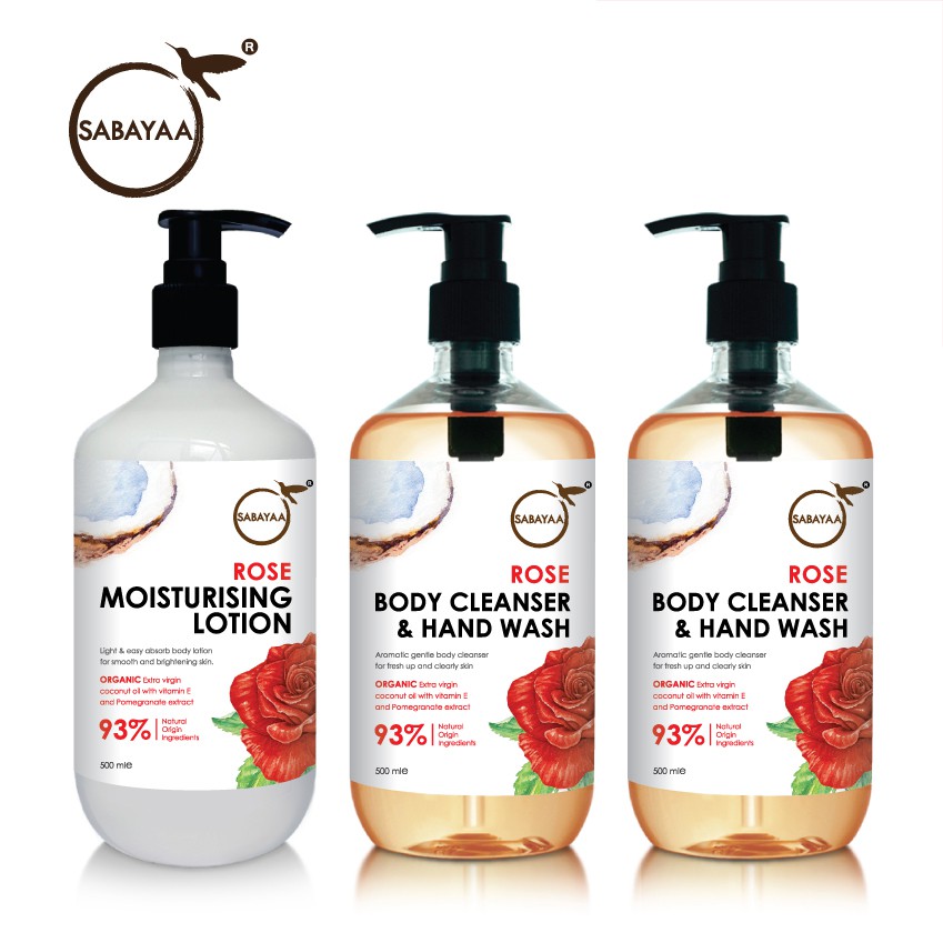 SABAYAA สบาย่า โลชั่นสูตรน้ำ กลิ่น กุหลาบ (1ชิ้น) และ เจลอาบน้ำ กลิ่น กุหลาบ (2ชิ้น) | Shopee ...