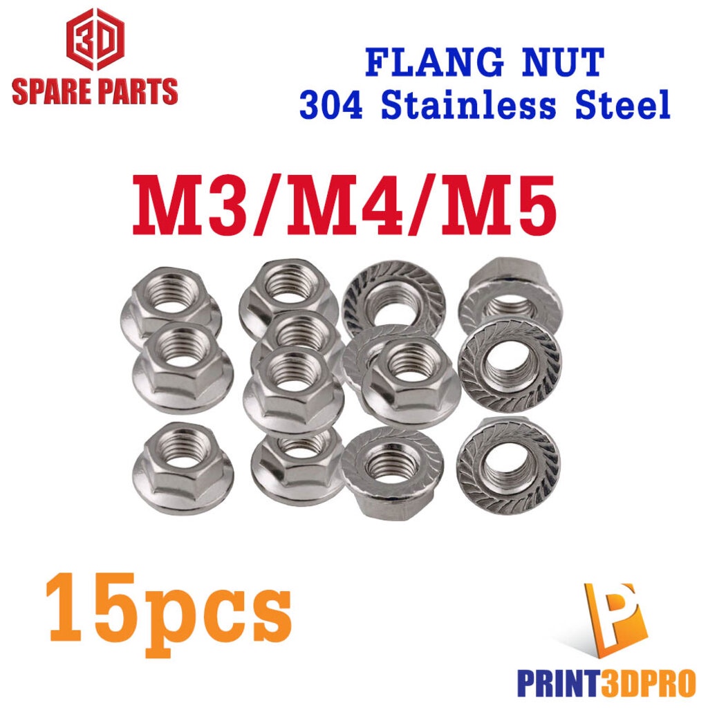 Screw Flang Nut M3 M4 M5 304 Stainless Steel 15ชิ้นต่อแพ็ค 15ชิ้นต่อชุด สกรู น็อต แหวน | Shopee ...