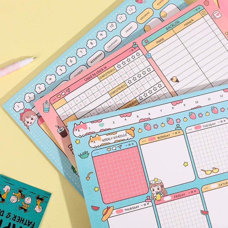 📌🇹🇭💕ยกเล่ม 50แผ่น💥‼️ Fancy Planner แพลนเนอร์ นักเรียนและเด็ก วางแผน ...