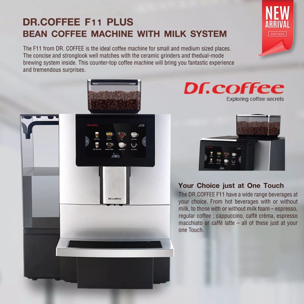 Dr.Coffee F11 Plus Bean Coffee Machine with Milk System ด็อกเตอร์คอฟฟี่ ...