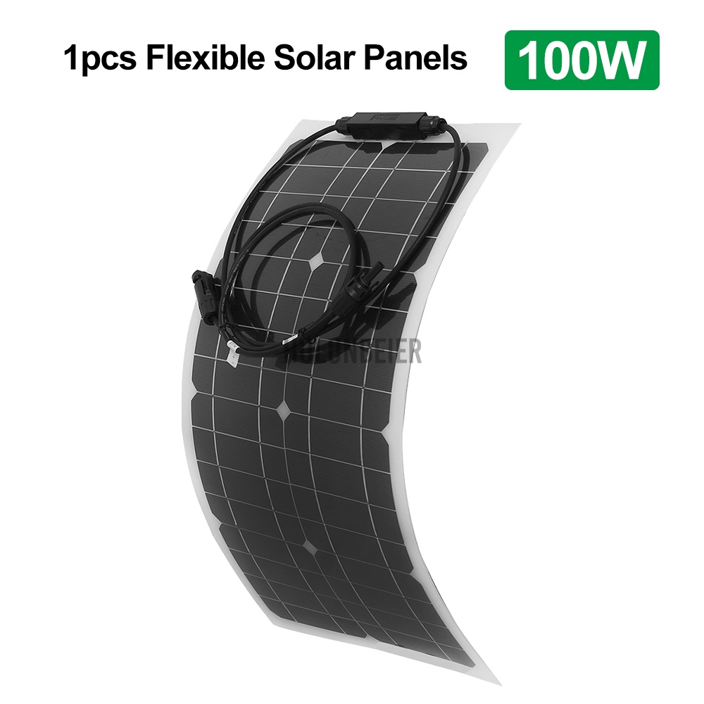 solar panel kit 100w flexible solar panels 12v 24v high efficiency ...