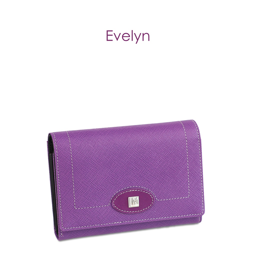 Louis Montini (Evelyn) กระเป๋าสตางค์ผู้หญิง ใบสั้น หนังซาเฟียโน่ Women ...