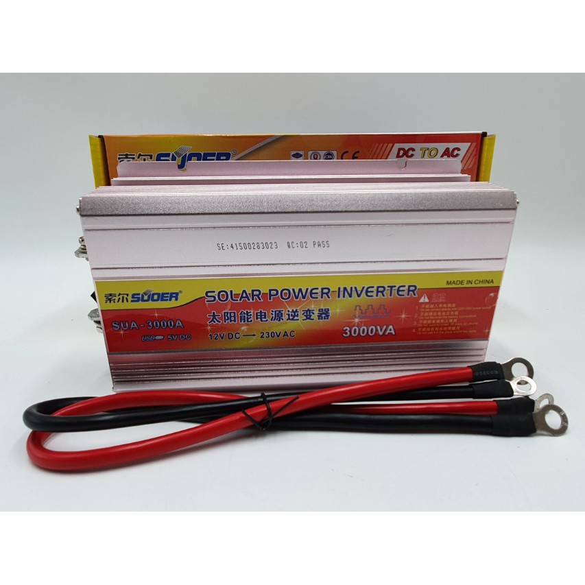 SUOER SUA-3000A 3000W DC 12V to AC 220V Solar Power Inverter | Shopee ...