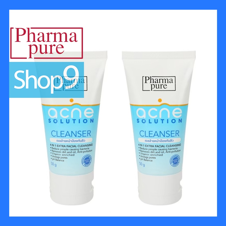 PHARMAPURE ACNE CONTROL CLEANSER X 2 หลอด EXP.01/2027 ฟาร์มาเพียวร์ แอ ...