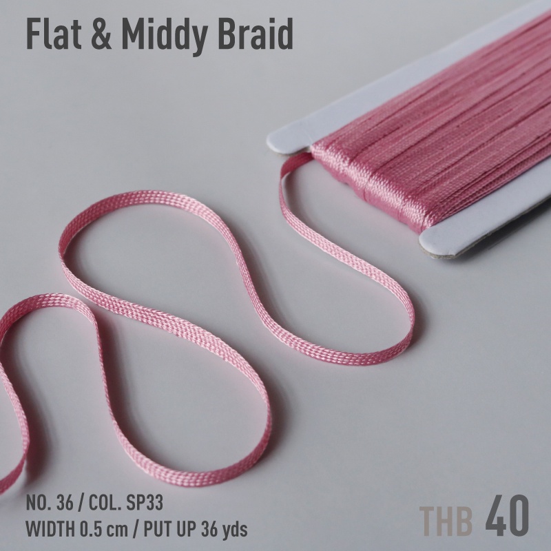 MOMOTARA No. 36 เทปถัก Braid เทปถักแบน Flat & Middy Braid ขนาด 0.5 CM ...