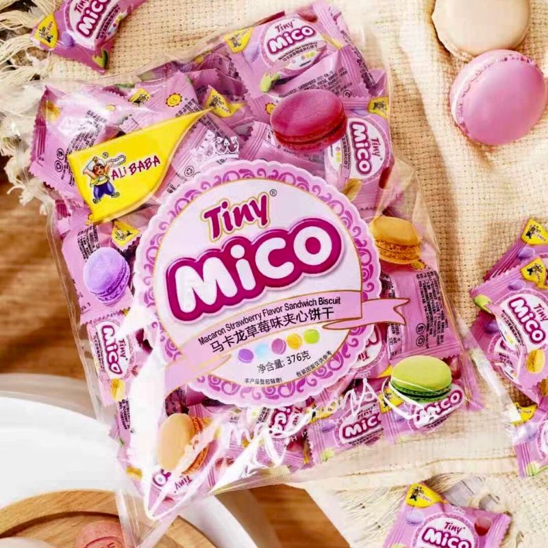 มาการอง ขนมคุกกี้สอดไส้ครีม ยี่ห้อtiny mico | Shopee Thailand