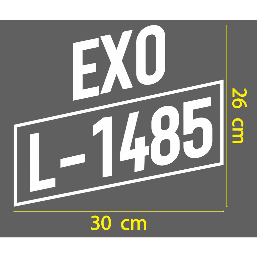 สติกเกอร์ ตัด ไดคัท คำว่า EXO L-1485 ขนาด 30 ซม. วัสดุเป็น PVC กันน้ำ ...