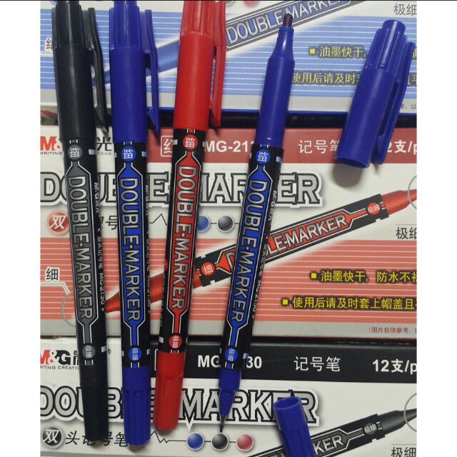 1 ด้าม ปากกา 2 หัว double-marker 双头记号笔 | Shopee Thailand