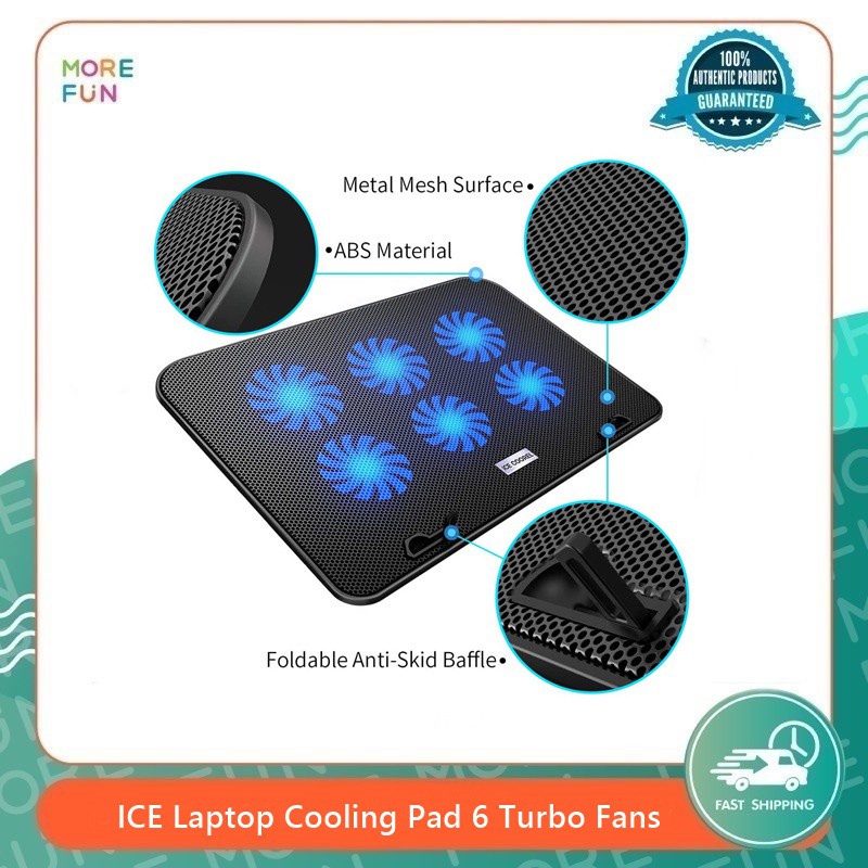 [ พร้อมส่ง ] ICE Laptop Cooling Pad 6 Turbo Fans - พัดลมโน๊ตบุ๊ค พัดลม ...