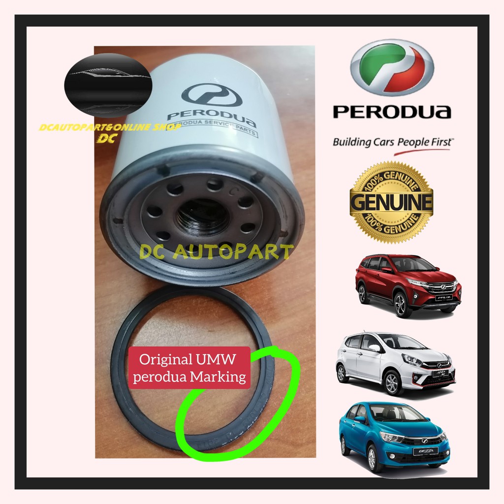 กรองน้ํามัน PERODUA MYVI D20 2018> ALZA 2019> ARUZ AXIA BEZZA (1651 ...