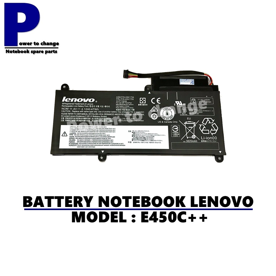 BATTERY NOTEBOOK LENOVO E450C ++ ของแท้ ThinkPad E450 E450C E460 E460C ...