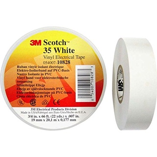 3M เทปพันสายไฟ เทปพันสายไฟสีขาว 3M Size.3/4x66ft White Color 3m scotch ...