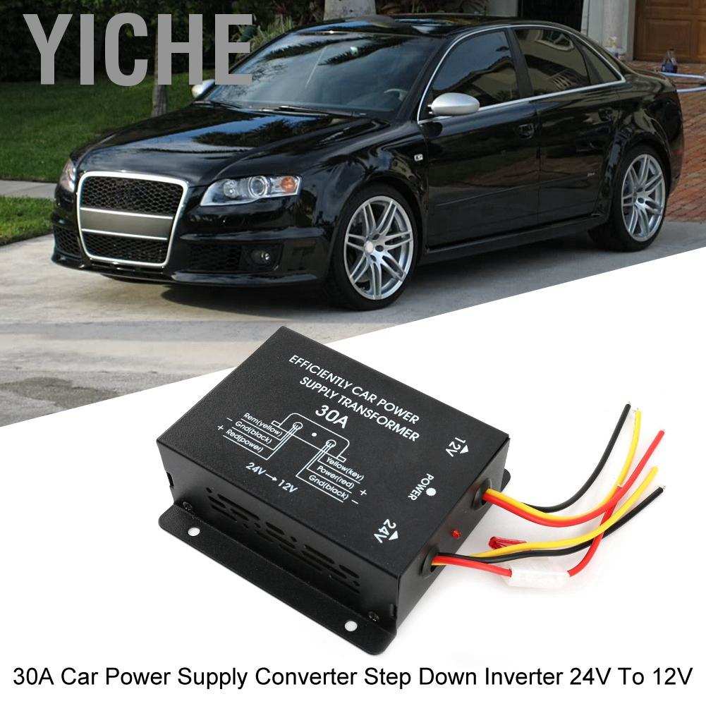 YiChe 30A Car Power Supply Converter Step Down Inverter 24V To 12V ...