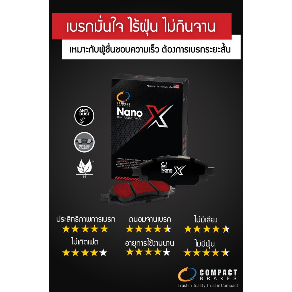 🔥 Compact รุ่นใหม่ ผ้าเบรคหน้า Mitsubishi Pajero Sport ปี 2009-2014 ...