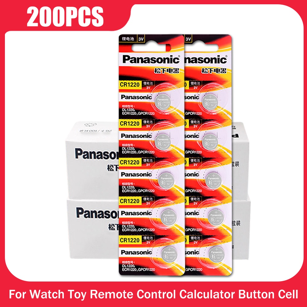 3V Original Panasonic CR1220 DL1220 BR1220 LM1220 Li-ion Lithium Button Battery For Watch Clock ...