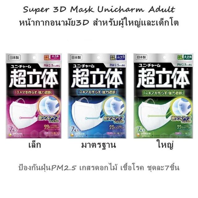 หน้ากาก 7 ชิ้น กัน pm 2.5 Unicharm mask pm2.5 | Shopee Thailand