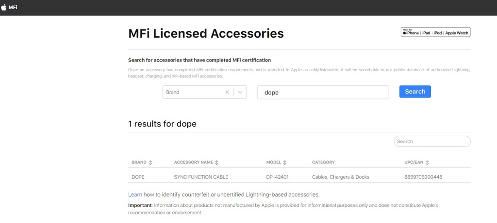 Dope DP42401 C to Lightning MFI Certified ความยาว 1เมตร PD Fast ...