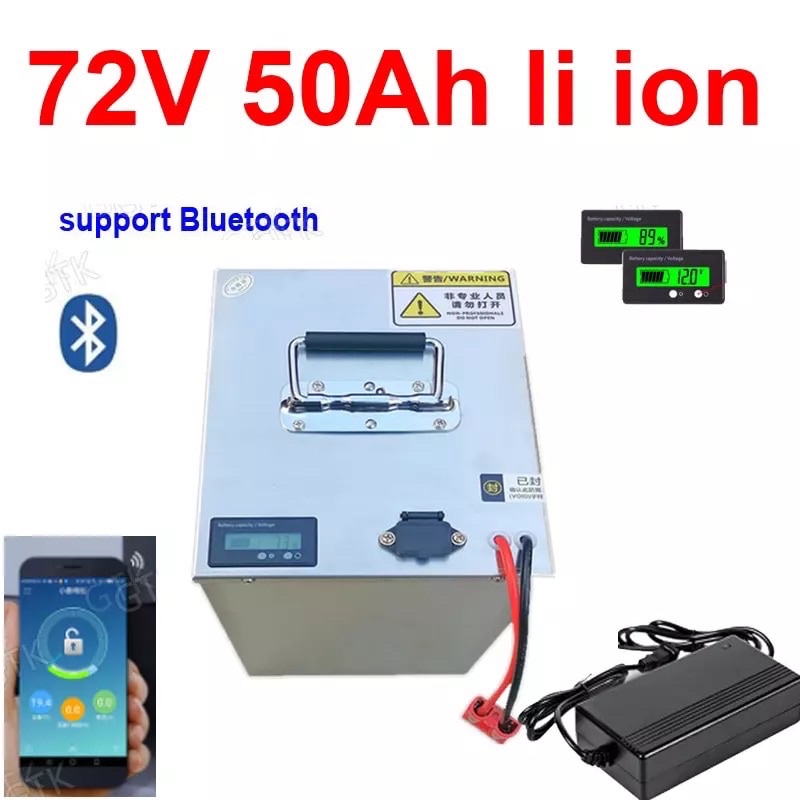แบตเตอรี่ 72v 50Ah lithium BMS bluetooth APP BMS 5000w | Shopee Thailand