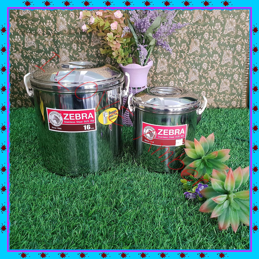 ZEBRA POT STAINLESS STEEL 12/14/16 CM. STAINLESS STEEL HANDLE POT หม้อ ...