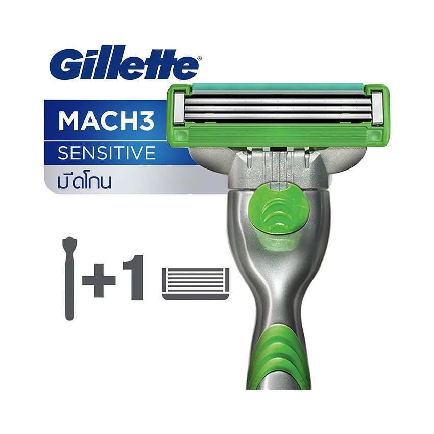 ยิลเลตต์ มัคทรี เซนสิทีฟ มีดโกน 1 ด้าม Gillette Mach3 Sensitive 1 Razor ...