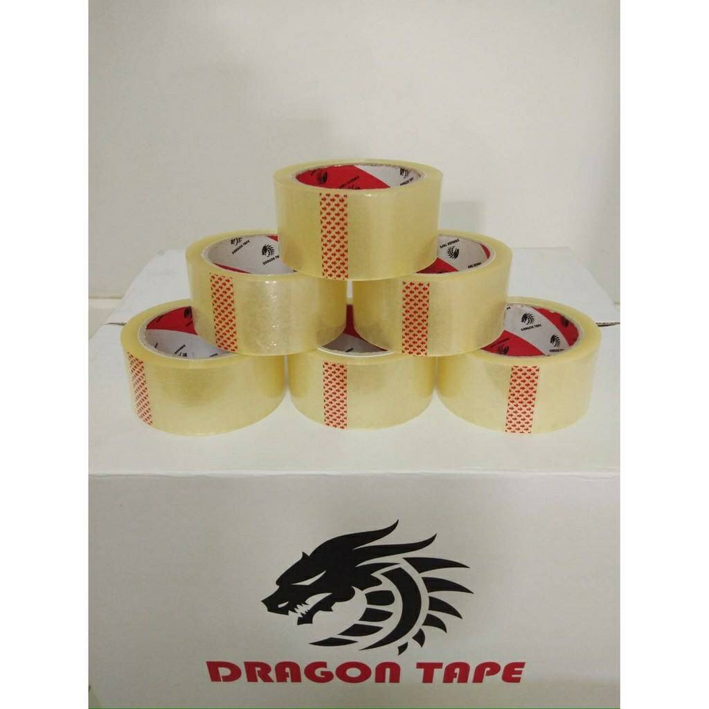 เทปใส/เทปขุ่น 1 ลัง 48/72 ม้วน 2 นิ้ว 45/100/200y Dragon หนา 40 micro ...