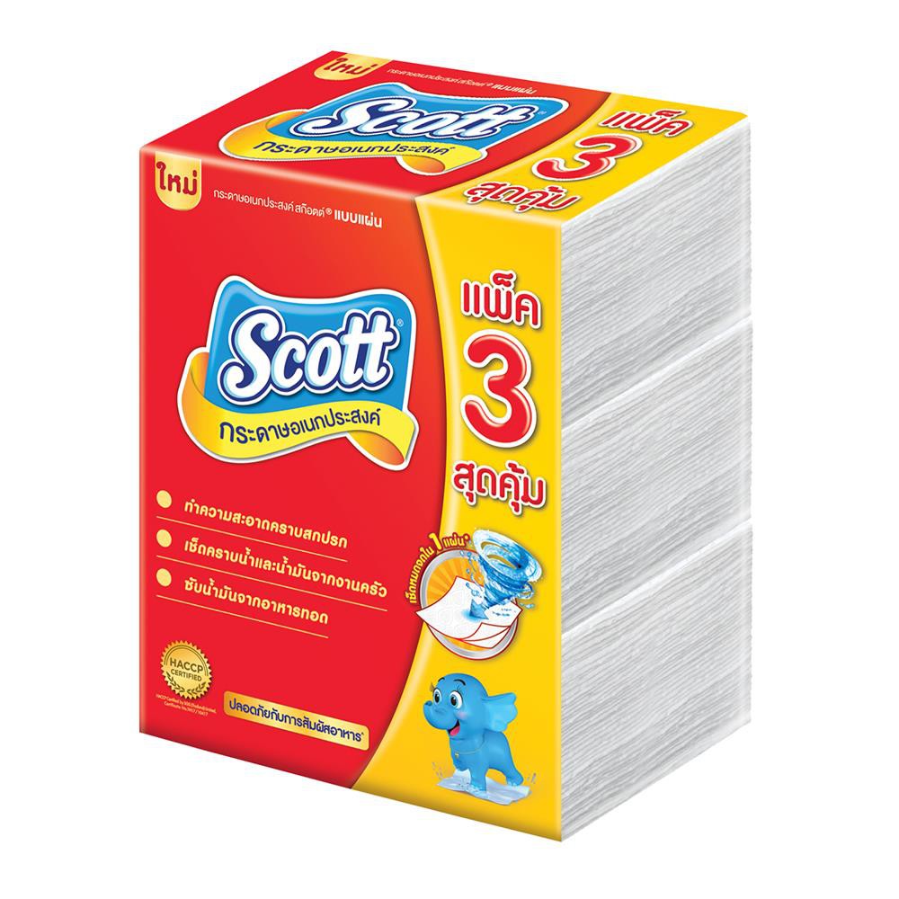 กระดาษอเนกประสงค์ SCOTT 90 แผ่น แพ็ค 3 KITCHEN PAPER SCOTT 90-SHEET ...