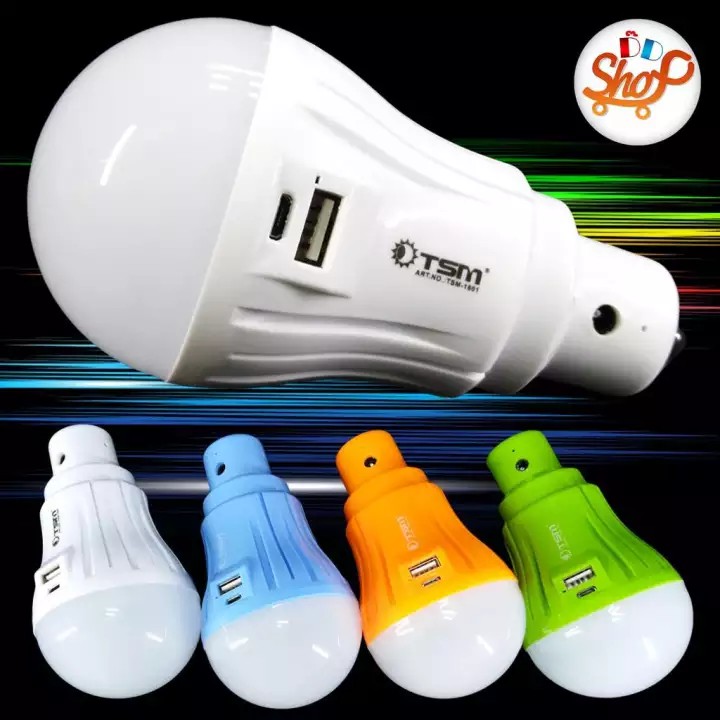 TSM-1601 LED BULB หลอดไฟ LED E27 16 LED กันน้ำแสงขาวแบบชาร์จไฟได้พกา พร้อมขาแขวน แบต1500mAh เป็น ...