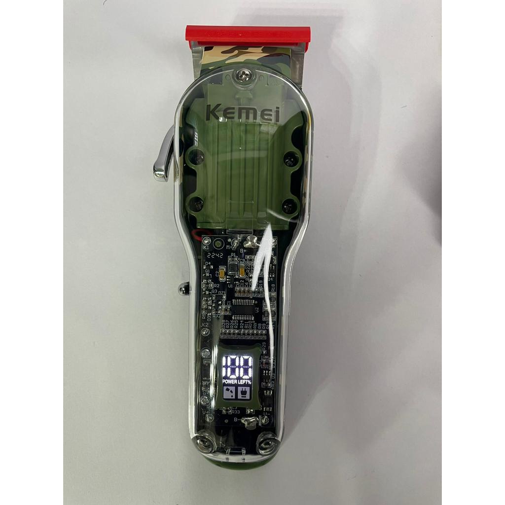 KEMEI ปัตตาเลี่ยนไฟฟ้า KM-1926,ปัตตาเลี่ยนผู้ชาย LED ใสคุณภาพทหาร USB | Shopee Thailand