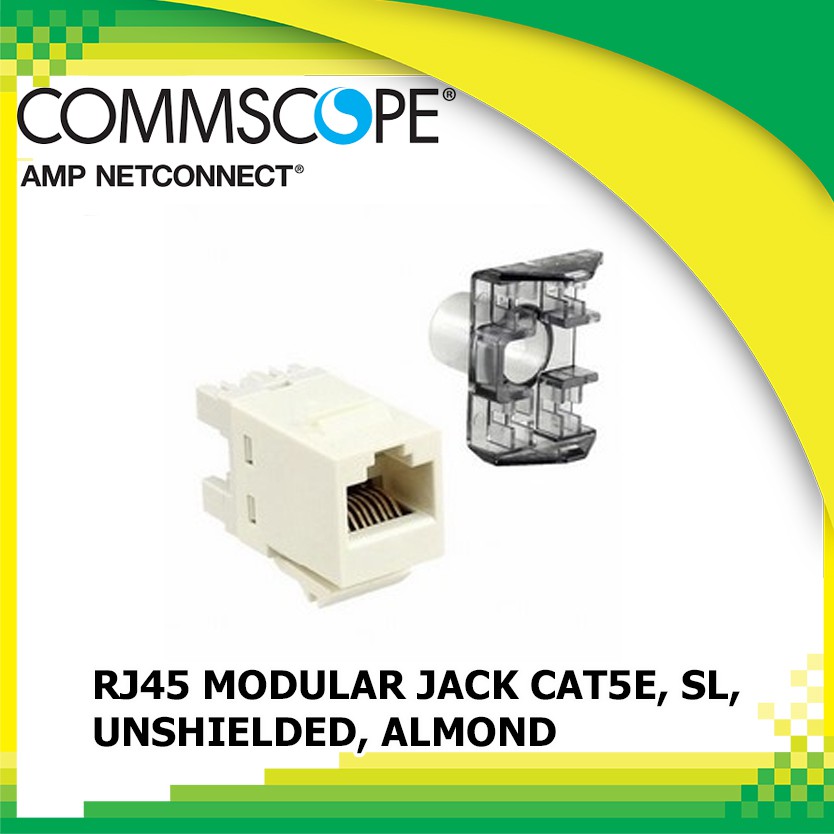 Commscope เต้ารับหัวแลนตัวเมีย RJ45 MODULAR JACK CAT5E, SL, UNSHIELDED ...