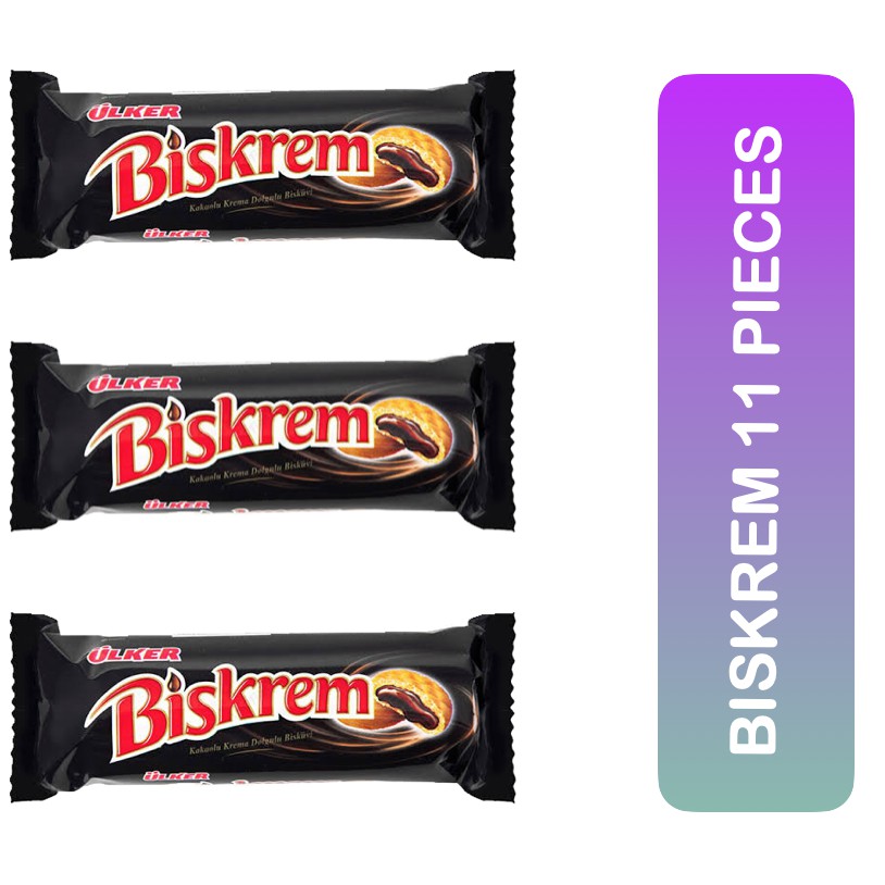HOT SALE ! Ulker Biskrem Cocoa Cream (11 pieces) 99g x 3 อลเกอร์บีสครีม ...