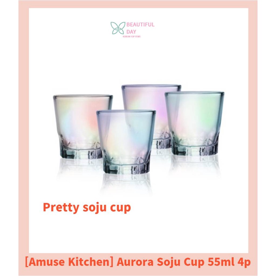 [Amuse Kitchen ] Aurora soju Cup 55ml 4p Amuse Kitchen ] Aurora soju ...