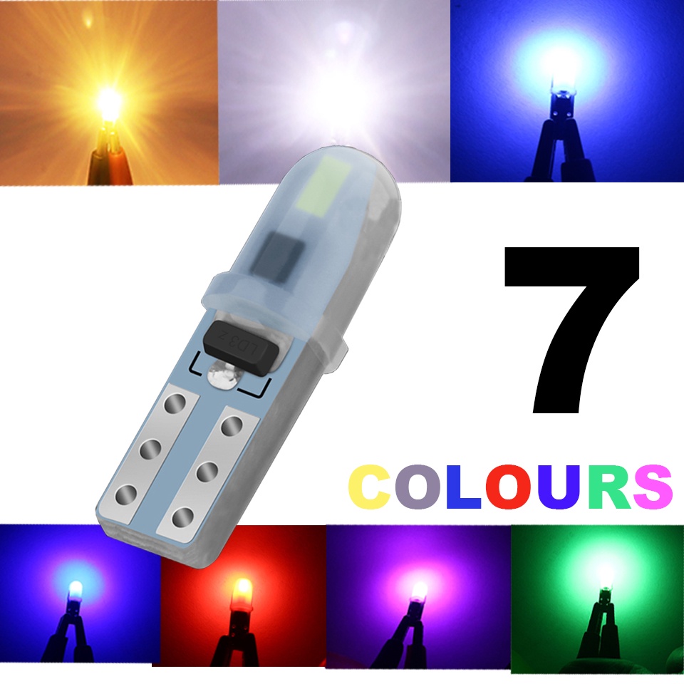 หลอดไฟ LED T5 W1.2W W3W 12V สีขาว สําหรับติดรถยนต์ | Shopee Thailand