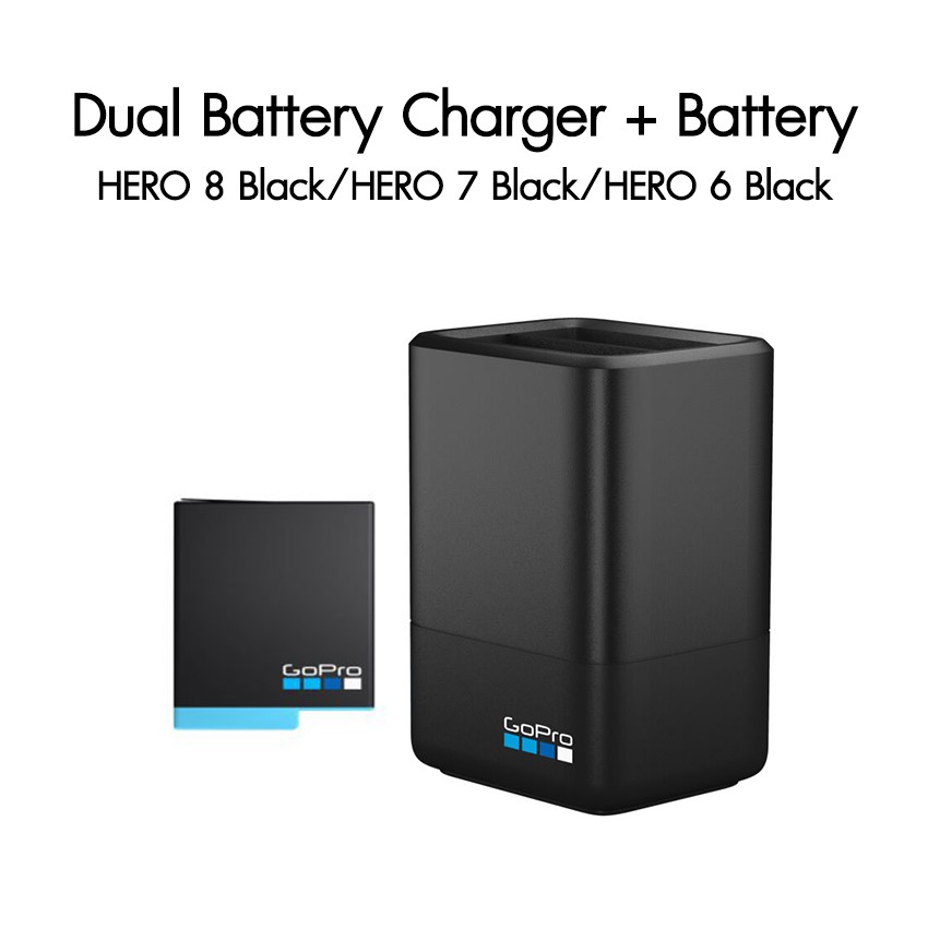 GoPro HERO 8 Black Dual Battery Charger + Battery | Shopee Thailand