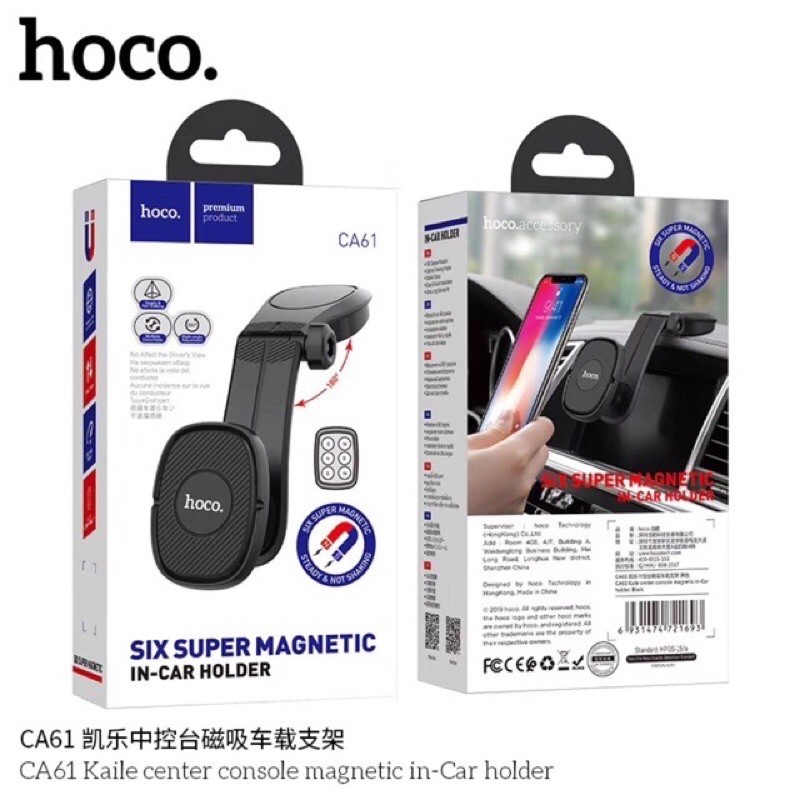 Hoco CA68 CA61ที่วางโทรศัพท์ในรถแบบแม่เหล็กสำหรับแผงหน้าปัดรถ | Shopee ...