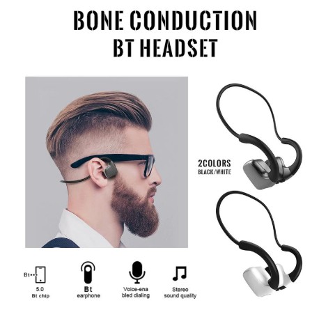 R9 ชุดหูฟังบลูทูธไร้สาย Bone Conduction HiFi Headset Sports Neband ...
