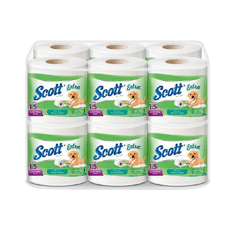 SCOTT EXTRA กระดาษชำระ สก๊อตต์ เอ็กซ์ตร้า ยกแพ็ค 12ม้วน ยาวพิเศษ กระดาษ ...