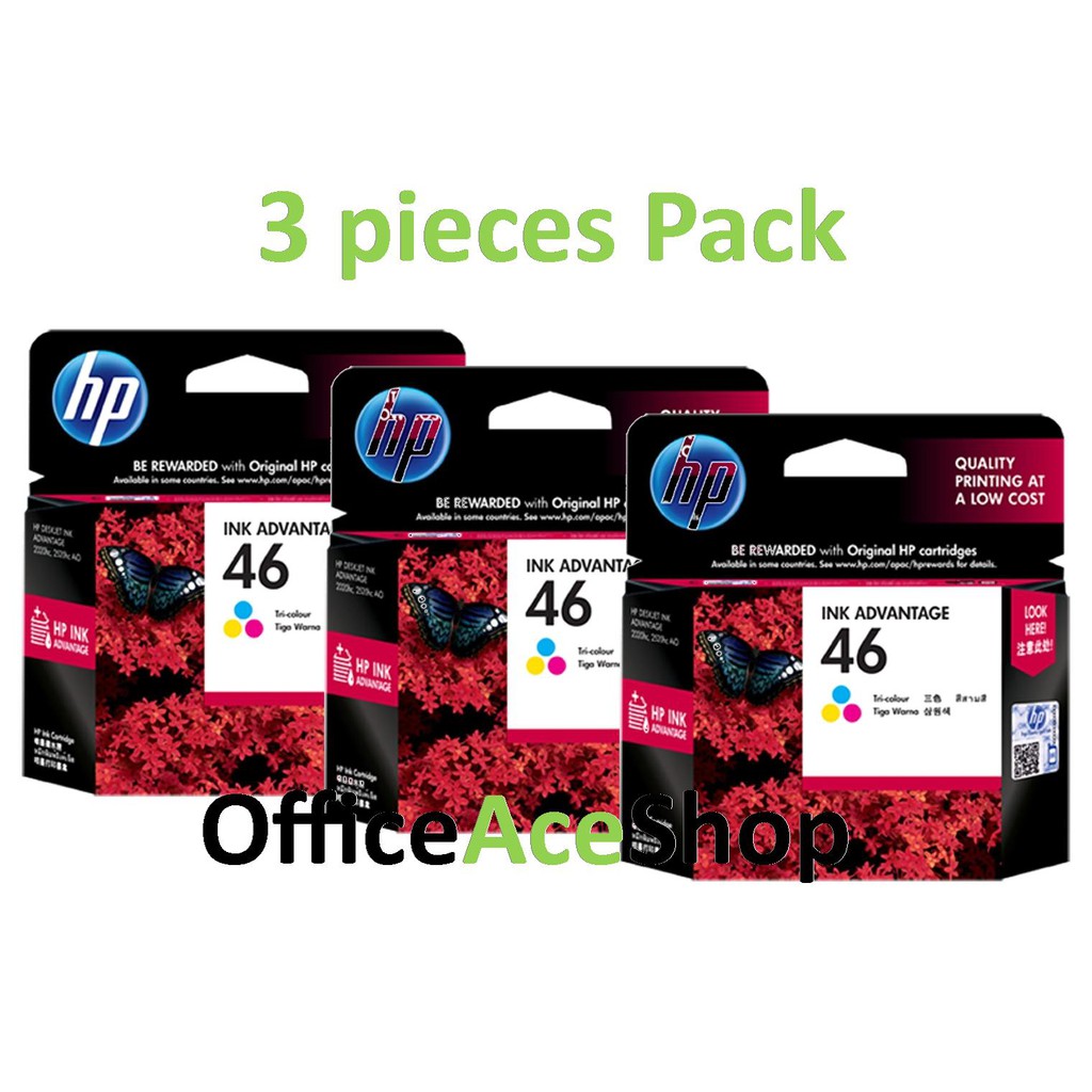HP 46 ตลับหมึกอิงค์เจ็ท สีสามสี Tri-Colour (CZ638AA) แพ็ค 3 ตลับ ...