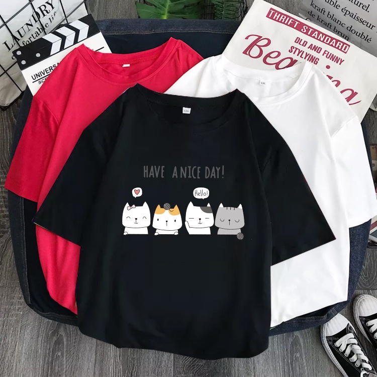 D297（พร้อมส่งจากไทย）เสื้อยืดแขนสั้ง ผ้านุ่มใส่สบายฯ มี7สีหลายสีเลือกได้ ...