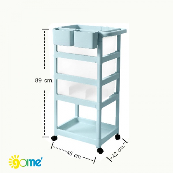 GOME ชั้นวางของ 5 ชั้น มีล้อเลื่อน รุ่นG-3223122 ขนาด 42x46x89 ซม. สี ...