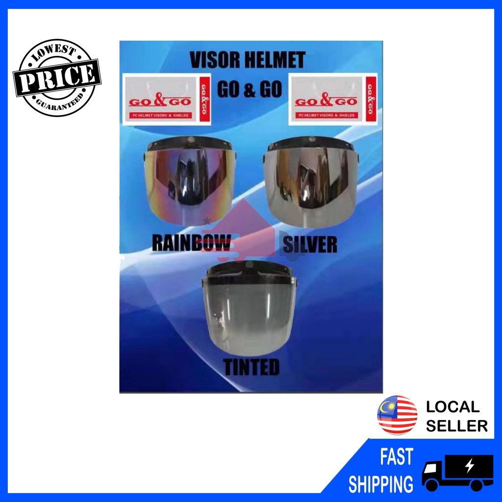 Go & GO VISOR HELMET SILVER RAINBOW MHR SGV BELL KEN NS88 APOLO MS88 ...